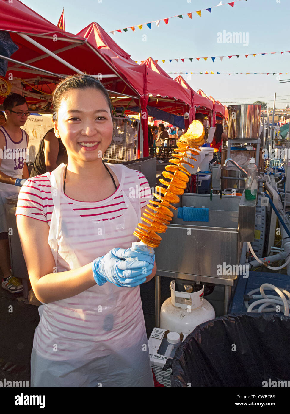 "Rotato," breaded, deep fried potatoes sliced into connected disks and ...