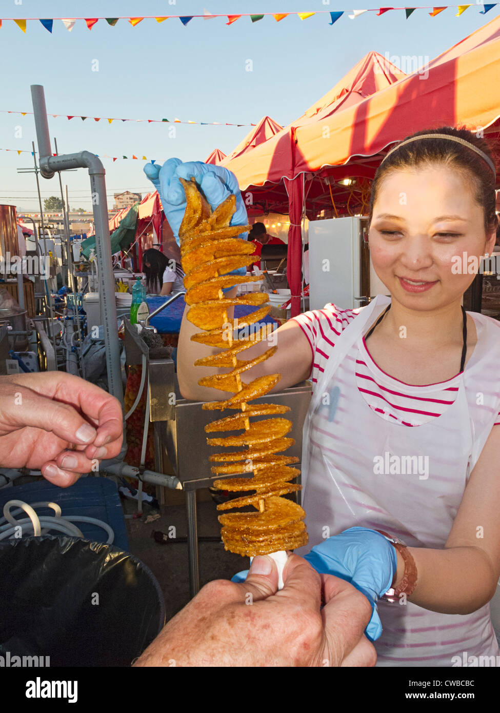 "Rotato," breaded, deep fried potatoes sliced into connected disks and ...