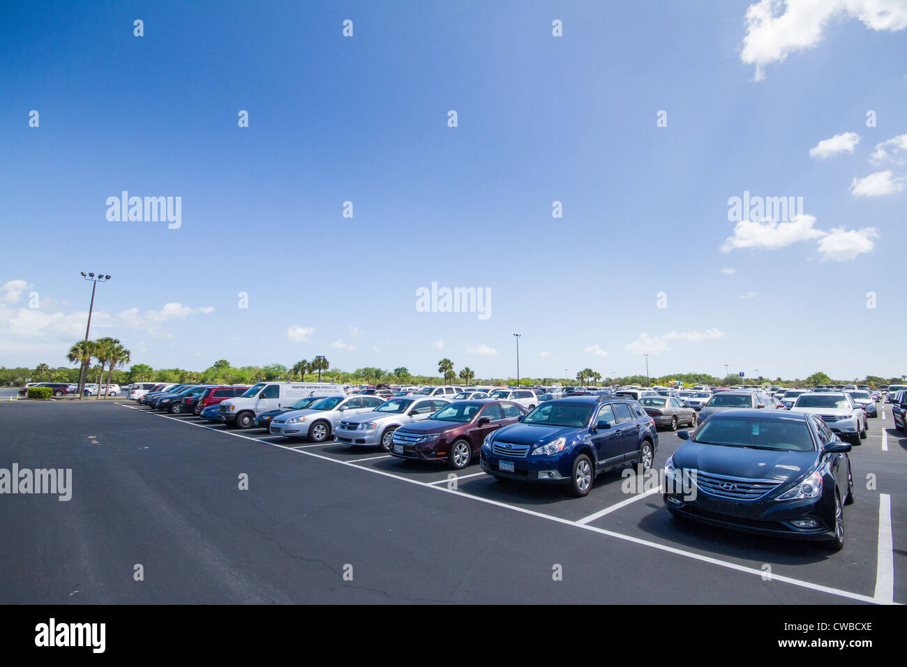 Cars parked at the John F. Kennedy Space Center (KSC) - Visitor center ...