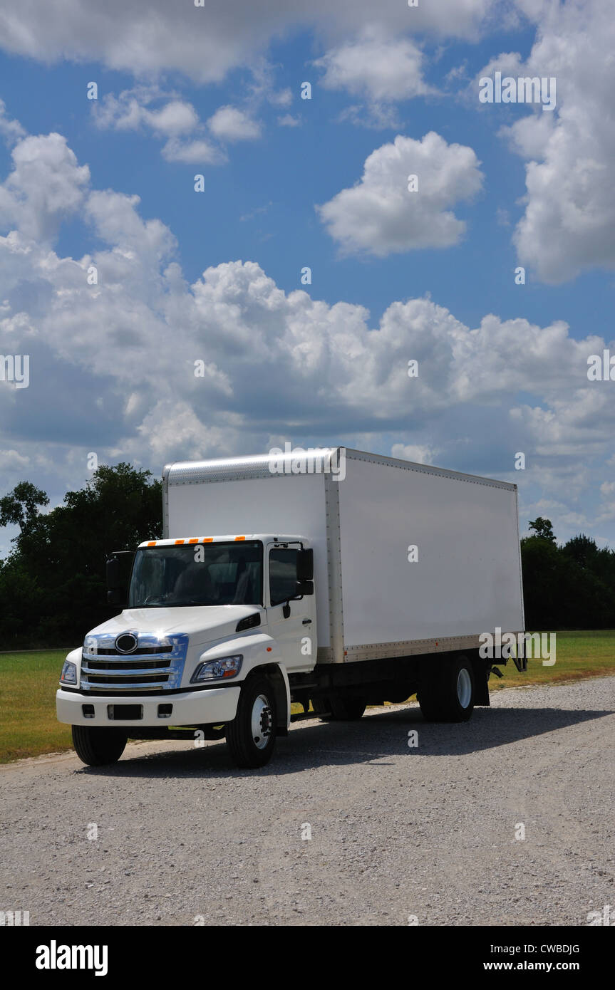 White delivery trucks hi-res stock photography and images - Alamy