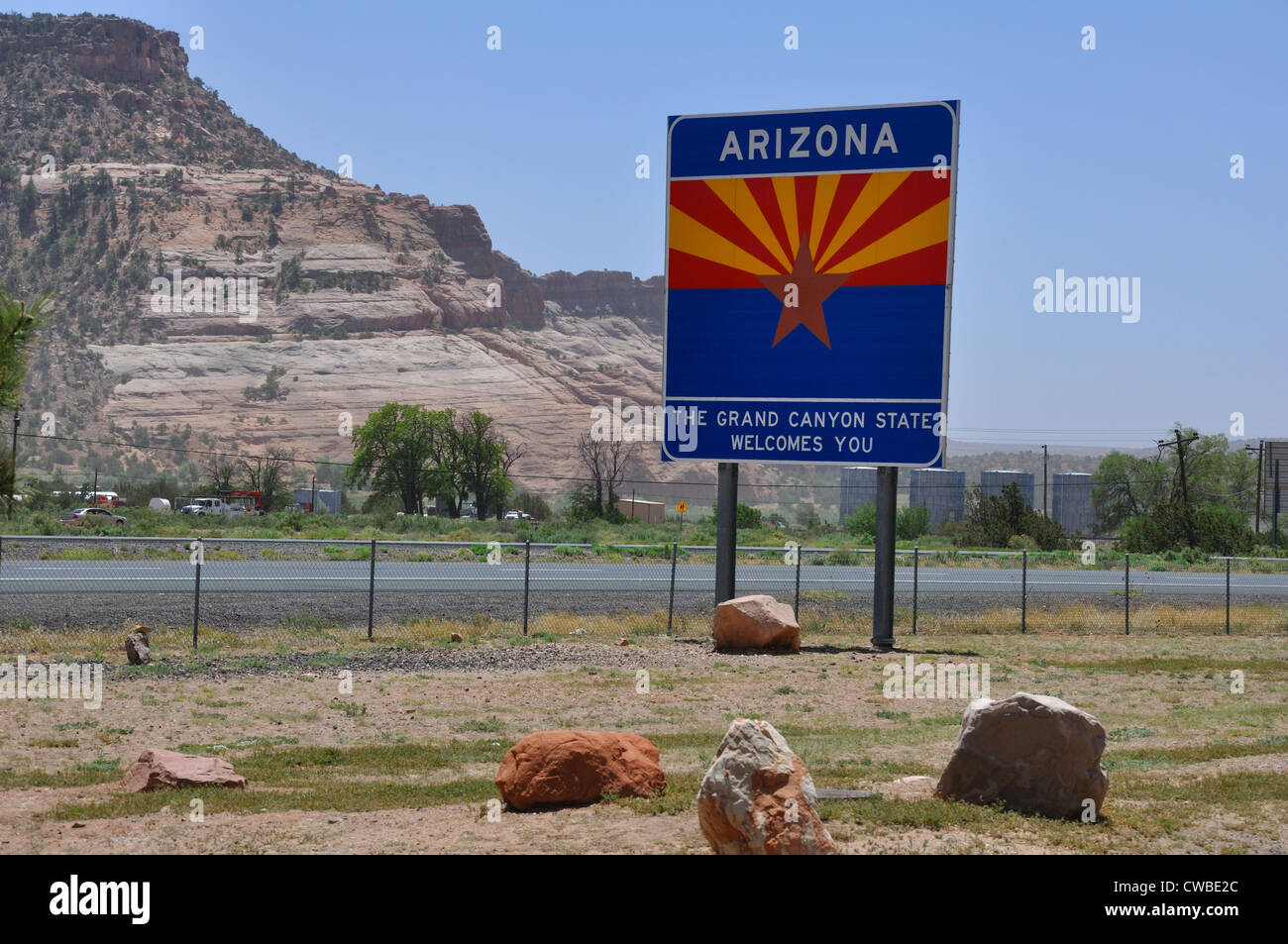 Arizona state welcome sign, USA Stock Photo - Alamy