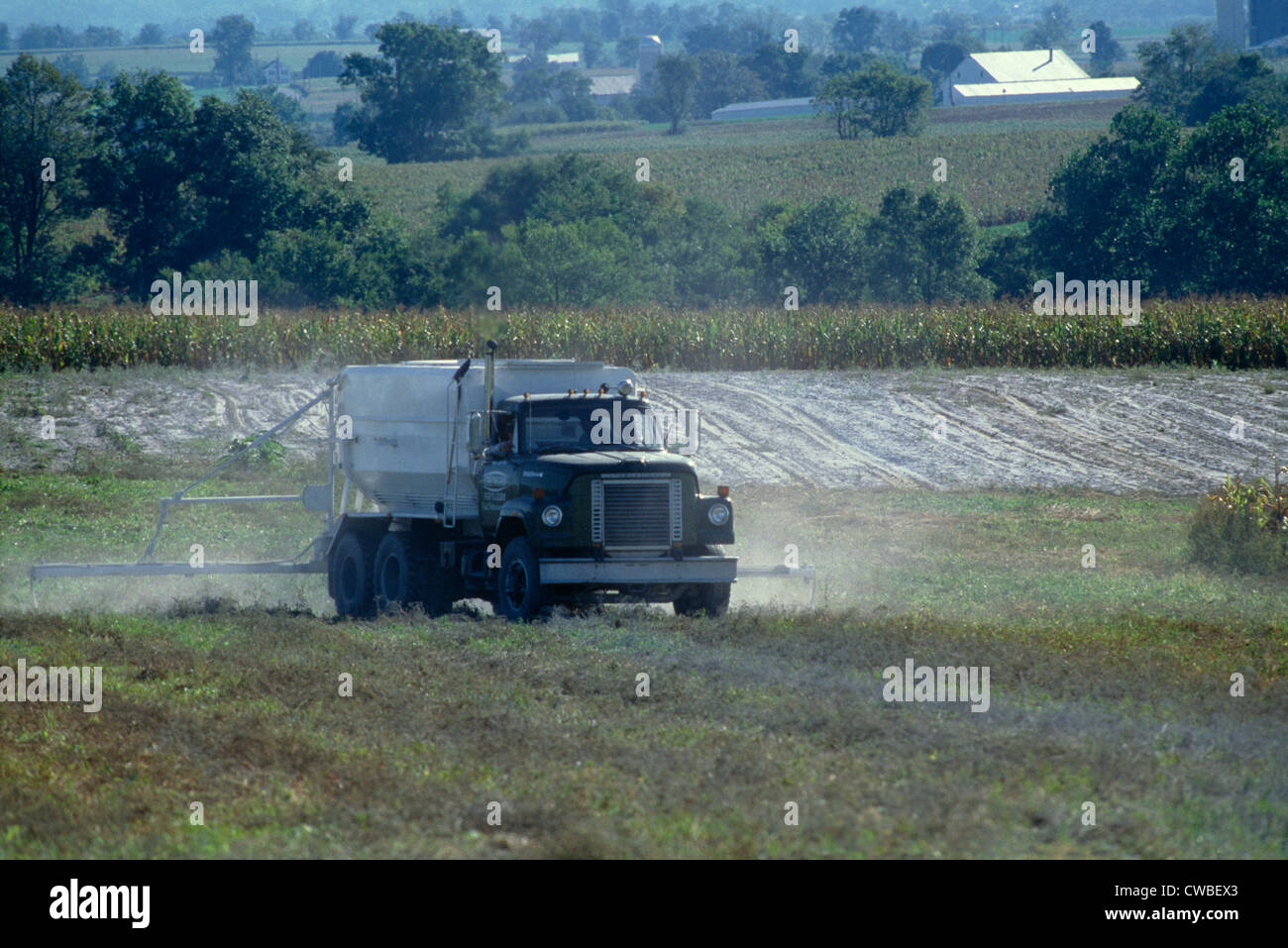 Truck spreading fertilizer field hi-res stock photography and images ...