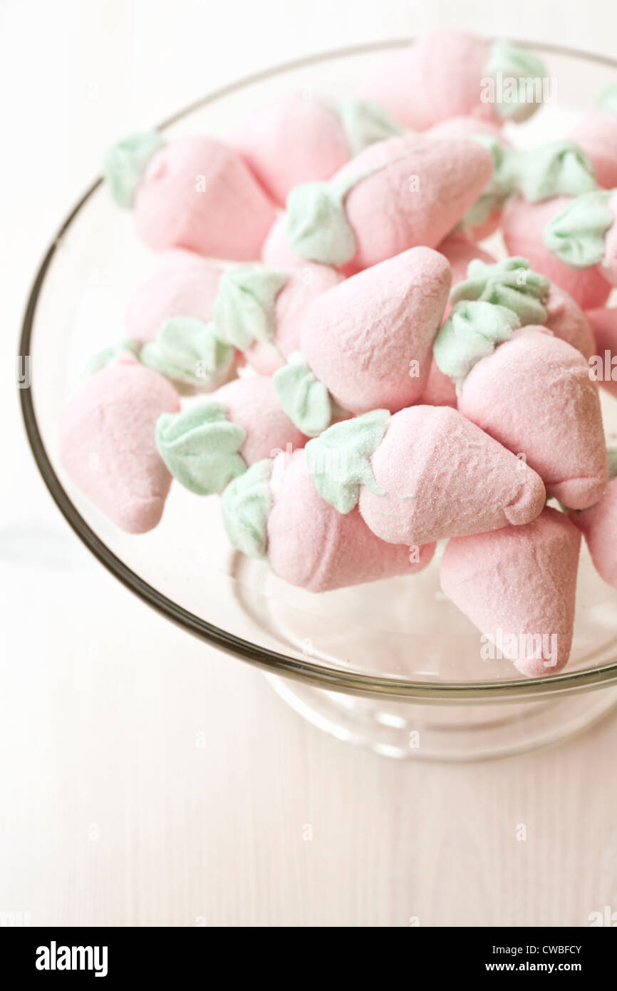 Close-up of delicious strawberry shape marshmallow candy Stock Photo ...