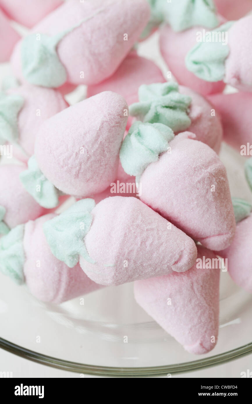 Close-up of delicious strawberry shape marshmallow candy Stock Photo ...