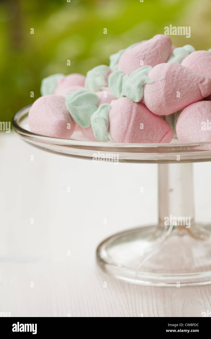 Close-up of delicious strawberry shape marshmallow candy Stock Photo ...