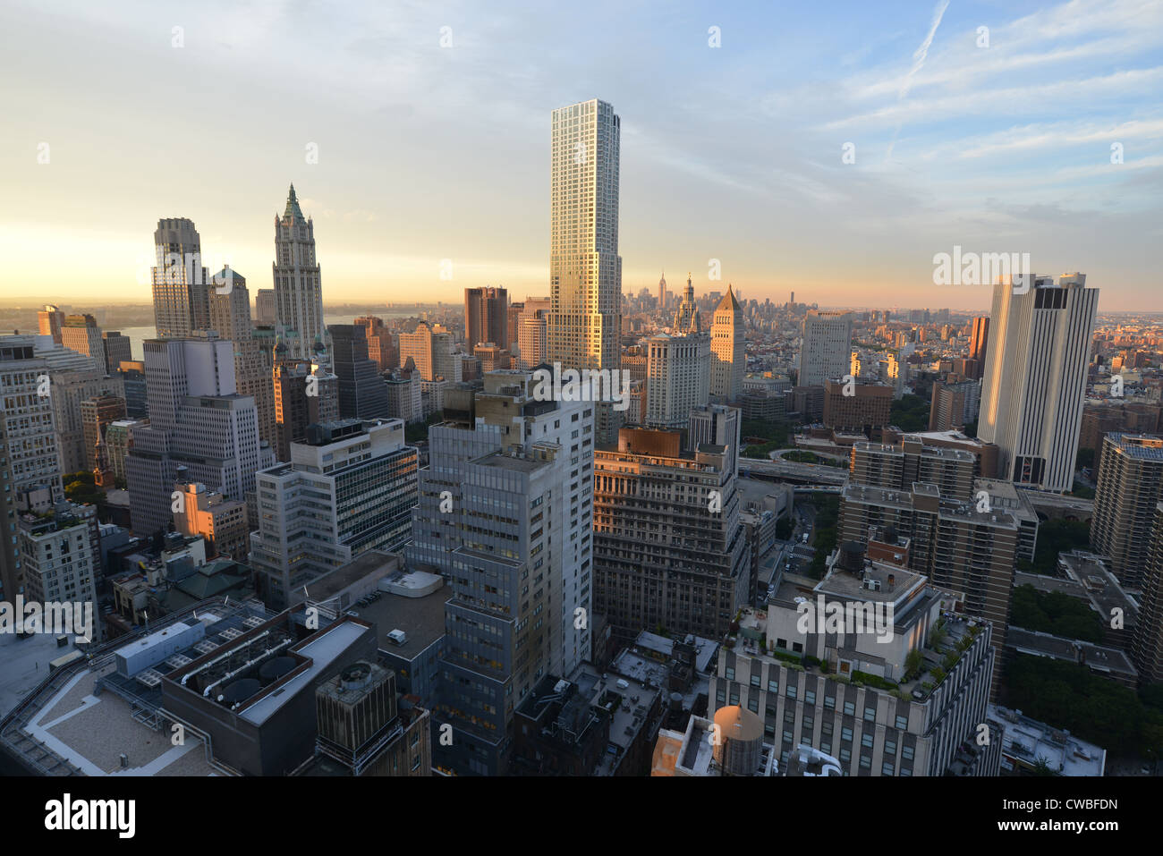 View of Downtown Manhattan at Sunset looking North Stock Photo - Alamy