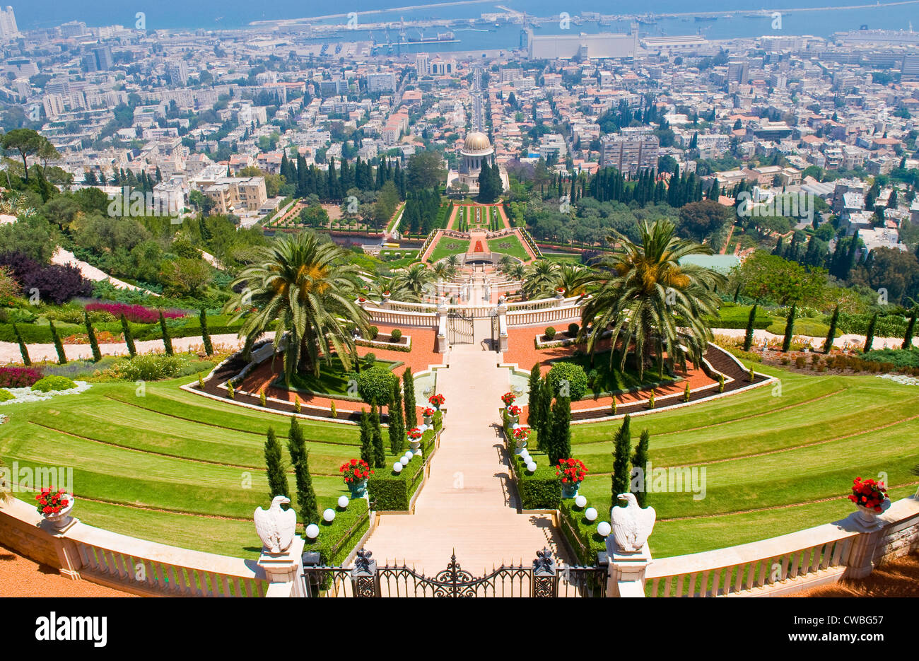 The Bahai gardens in Haifa north Israel Stock Photo - Alamy