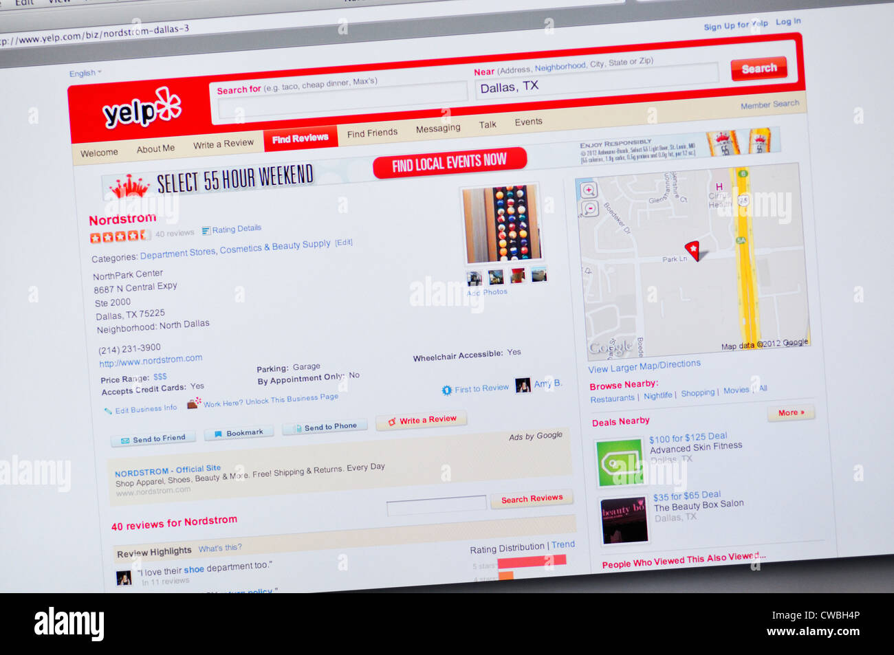 Yelp website - local business search Stock Photo - Alamy