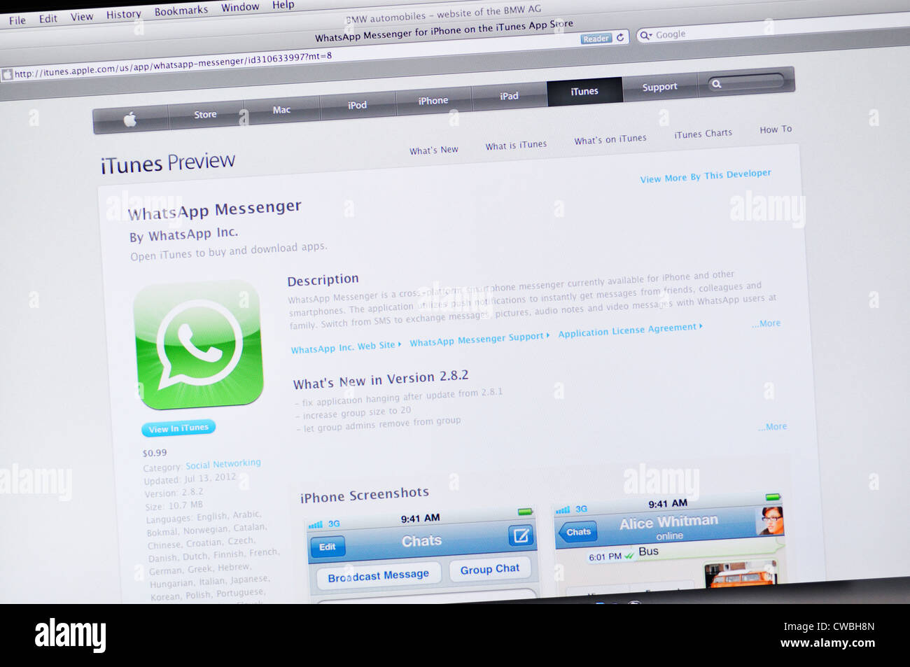 Whatsapp app website Stock Photo - Alamy