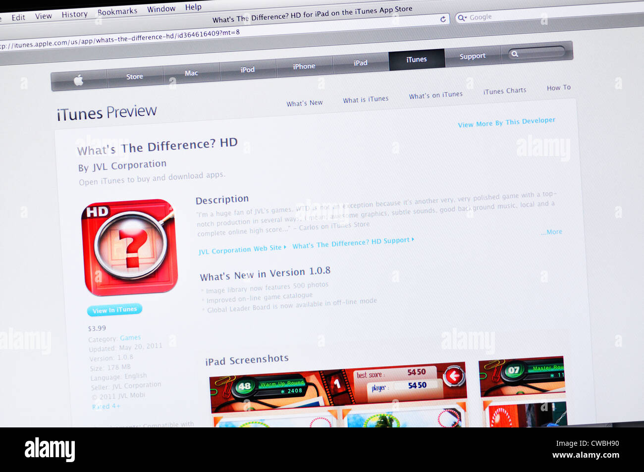 What's the Difference app website Stock Photo - Alamy