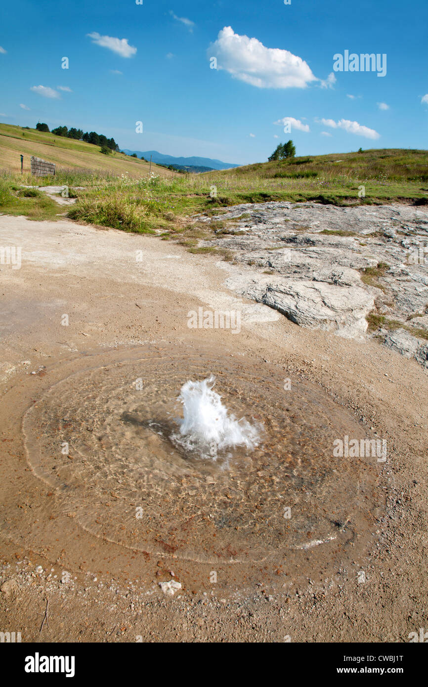 Geyser on the hill Siva brada - Slovakia - Spis Stock Photo - Alamy