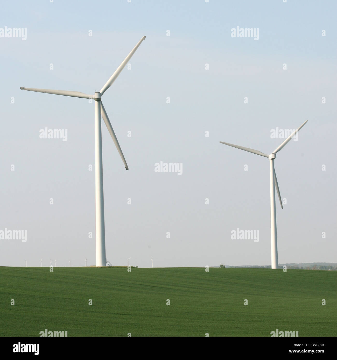 Wind wheels on a hill Stock Photo - Alamy