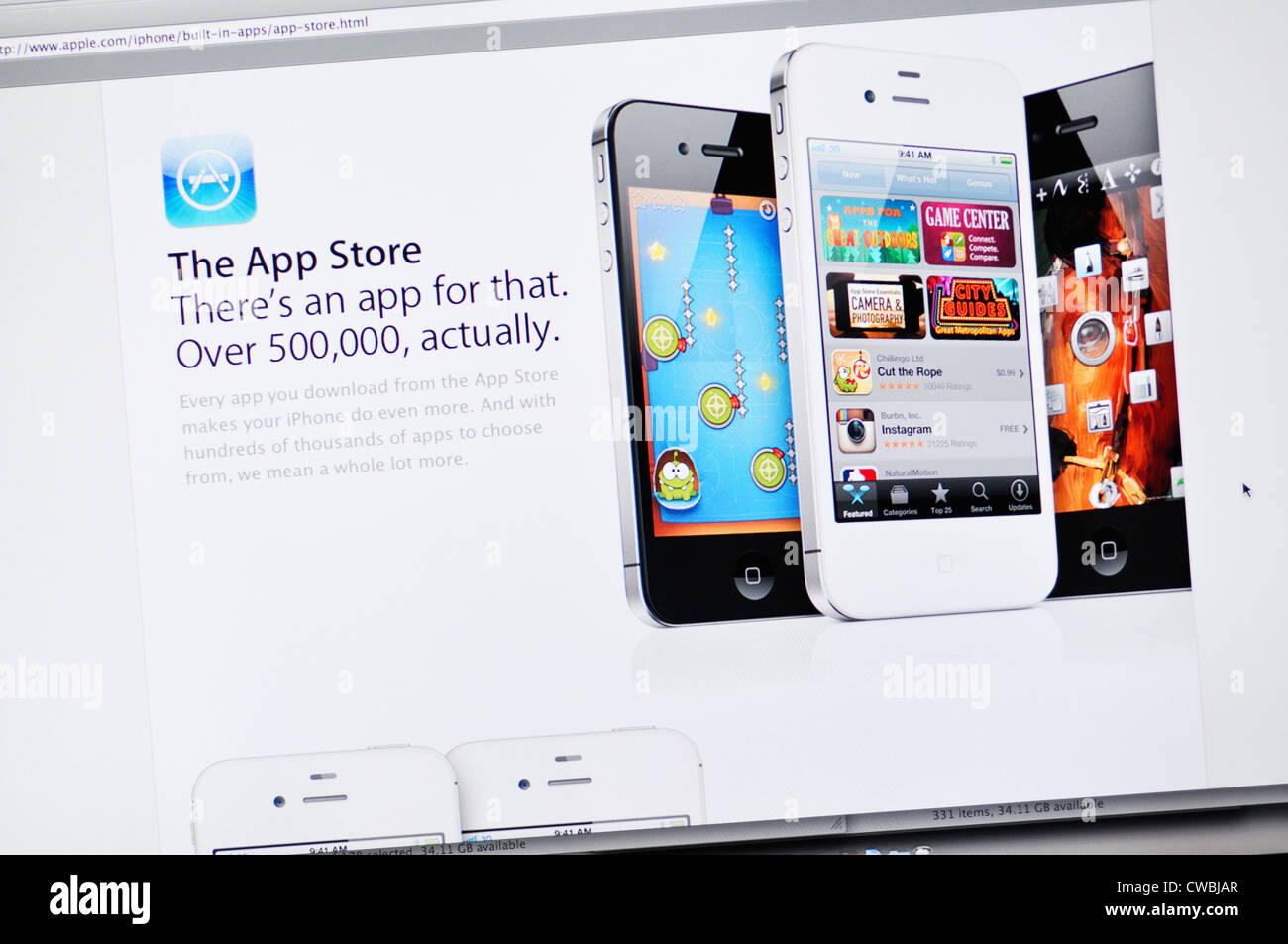 Apple Store website - Apps Stock Photo - Alamy