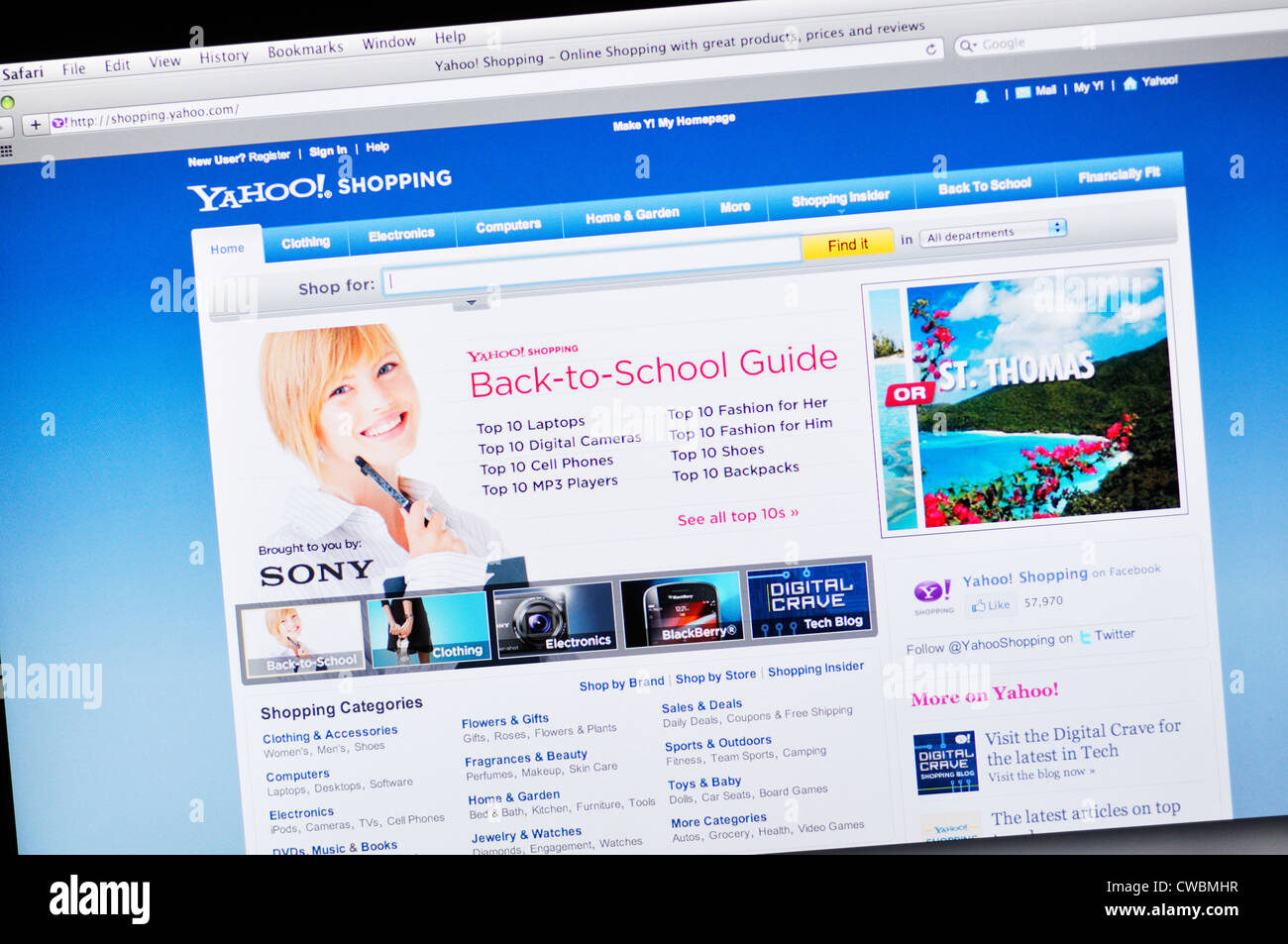 Yahoo Shopping website Stock Photo - Alamy