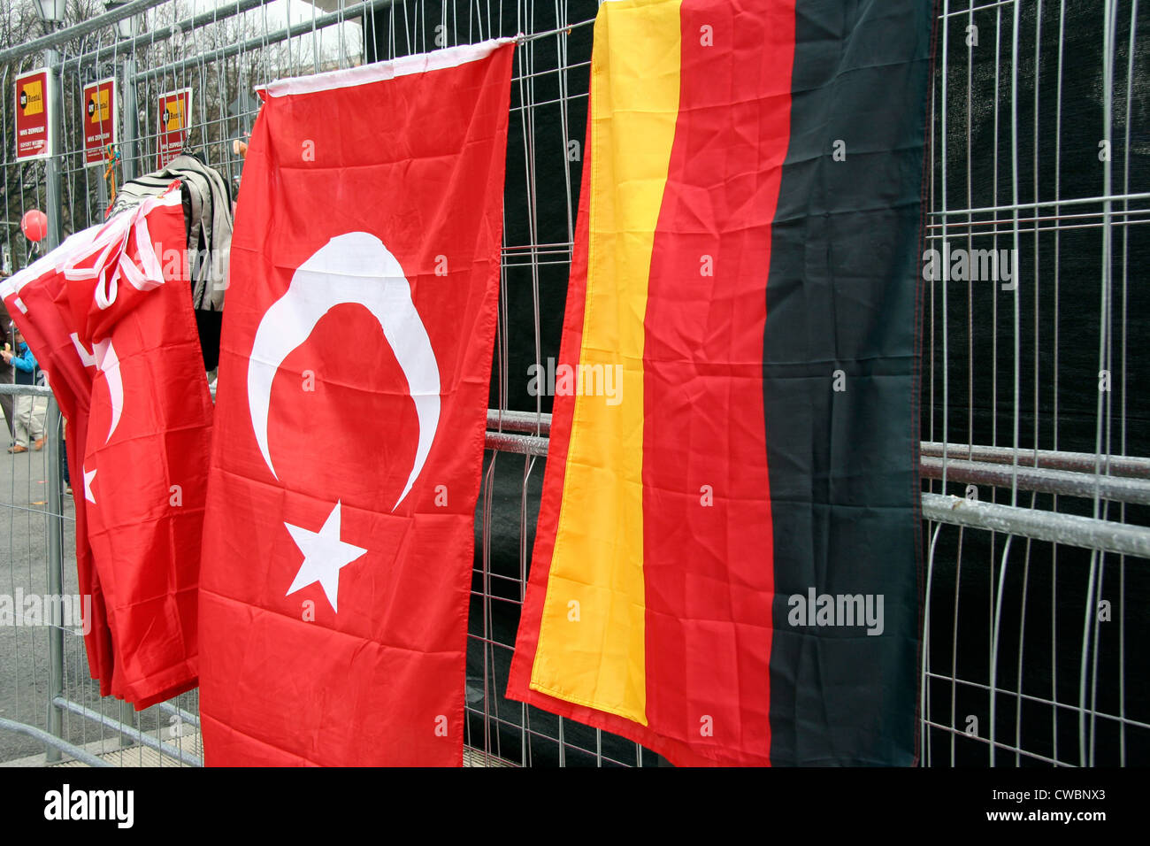 Berlin, Turkish and German flags Stock Photo - Alamy
