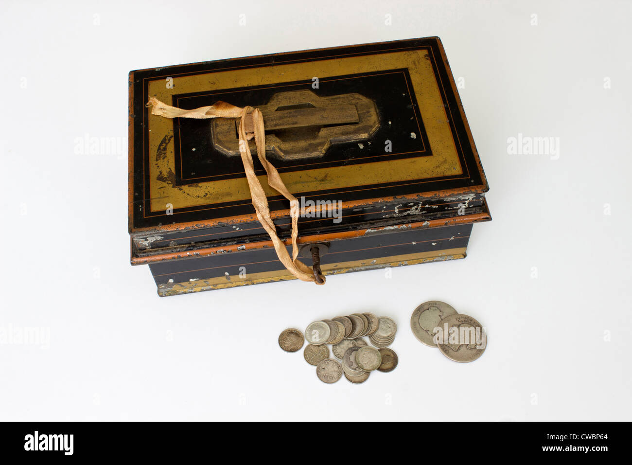 Old and battered cash box Stock Photo - Alamy