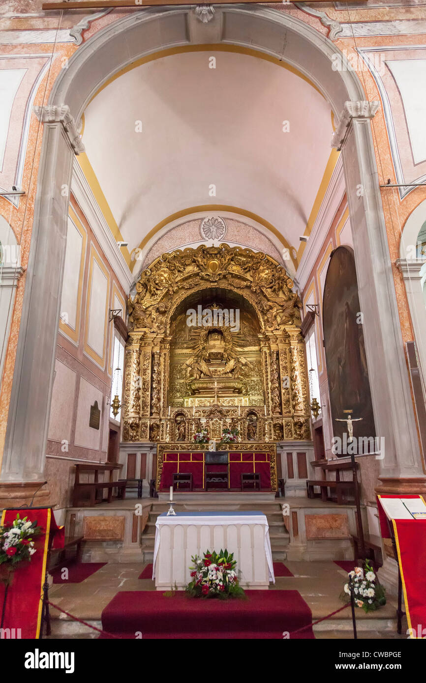 Sao Pedro church interior in Obidos. Obidos is a very well preserved ...