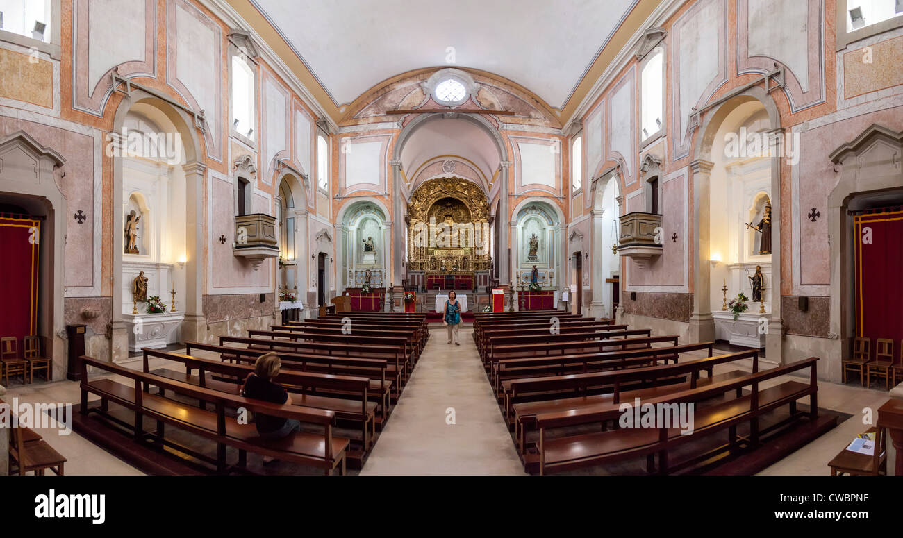 Sao Pedro church interior in Obidos. Obidos is a very well preserved ...
