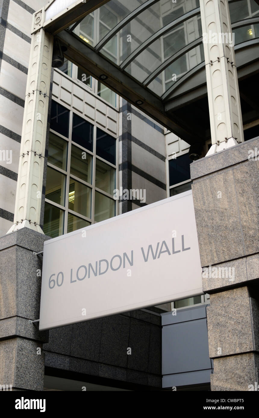 Office building at 60 London Wall, City of London, London, UK Stock ...
