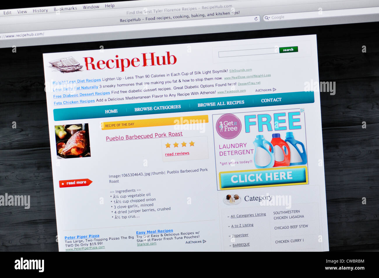 Recipe Hub website Stock Photo - Alamy