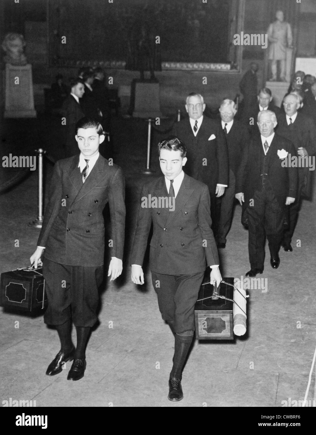 Senate pages, Barry Sullivan and Robert March, carry electoral votes as ...
