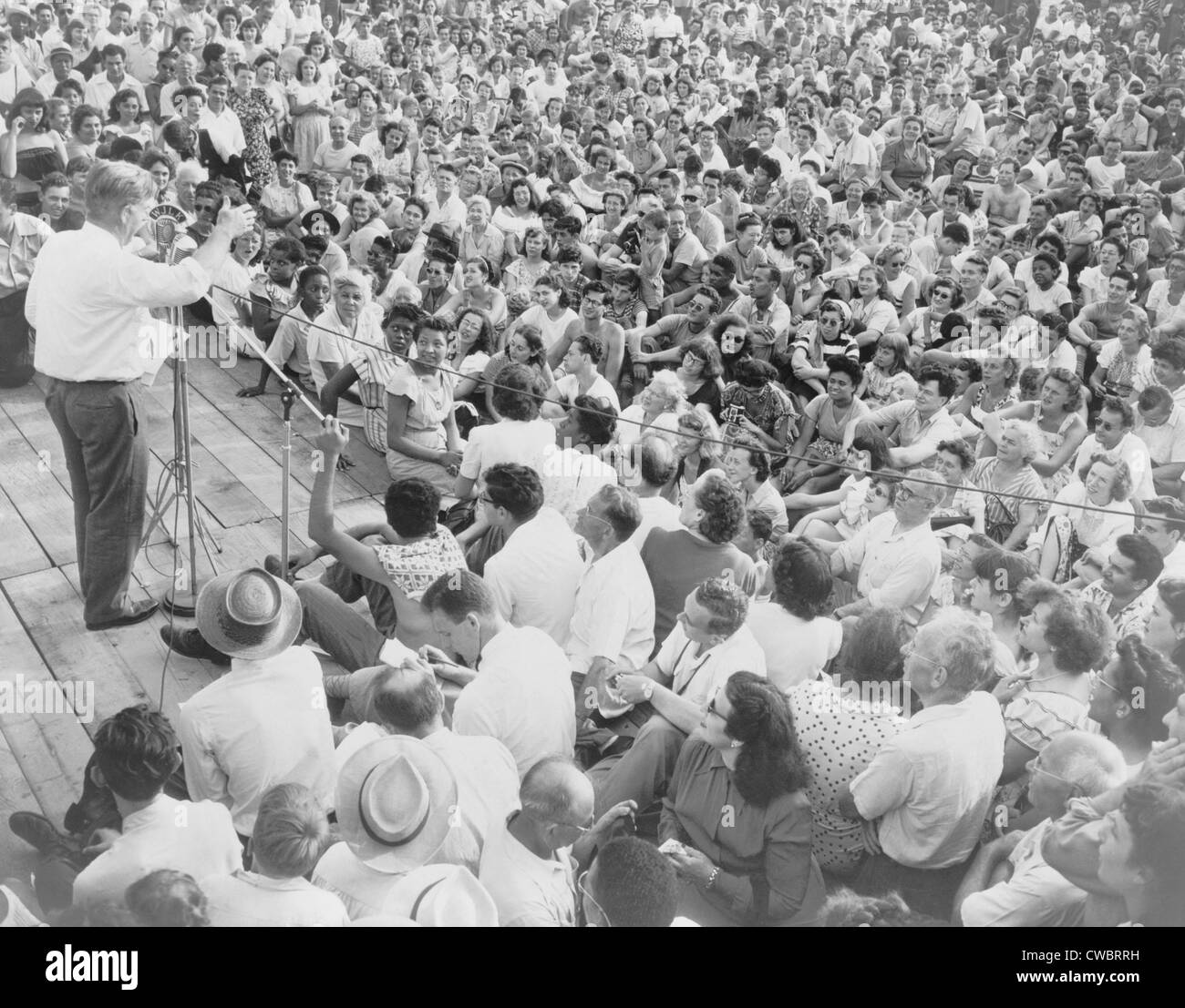 Henry Wallace, Progressive Party presidential candidate, speaking to ...
