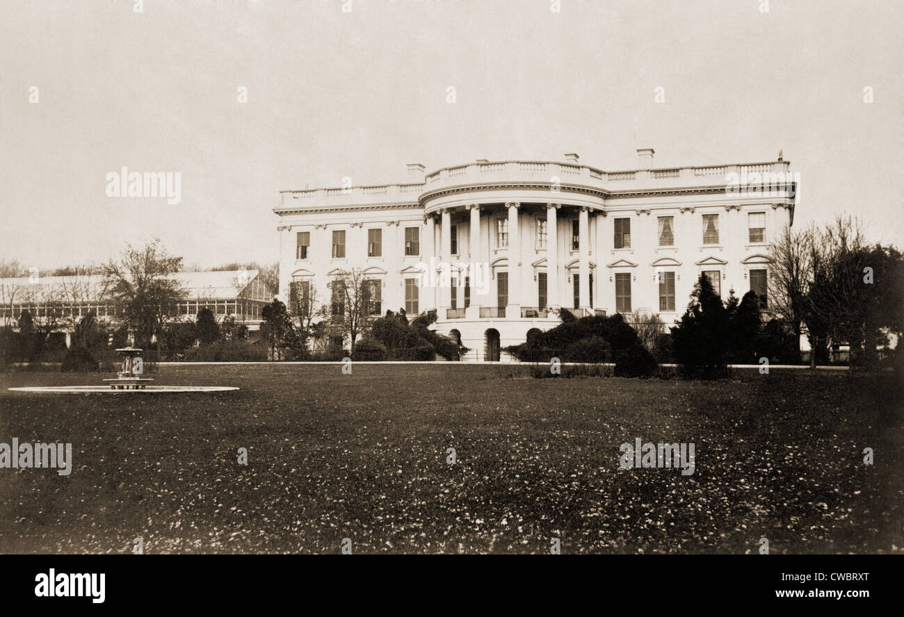 The south face of the White House, Washington, D.C. in 1866 Stock Photo ...