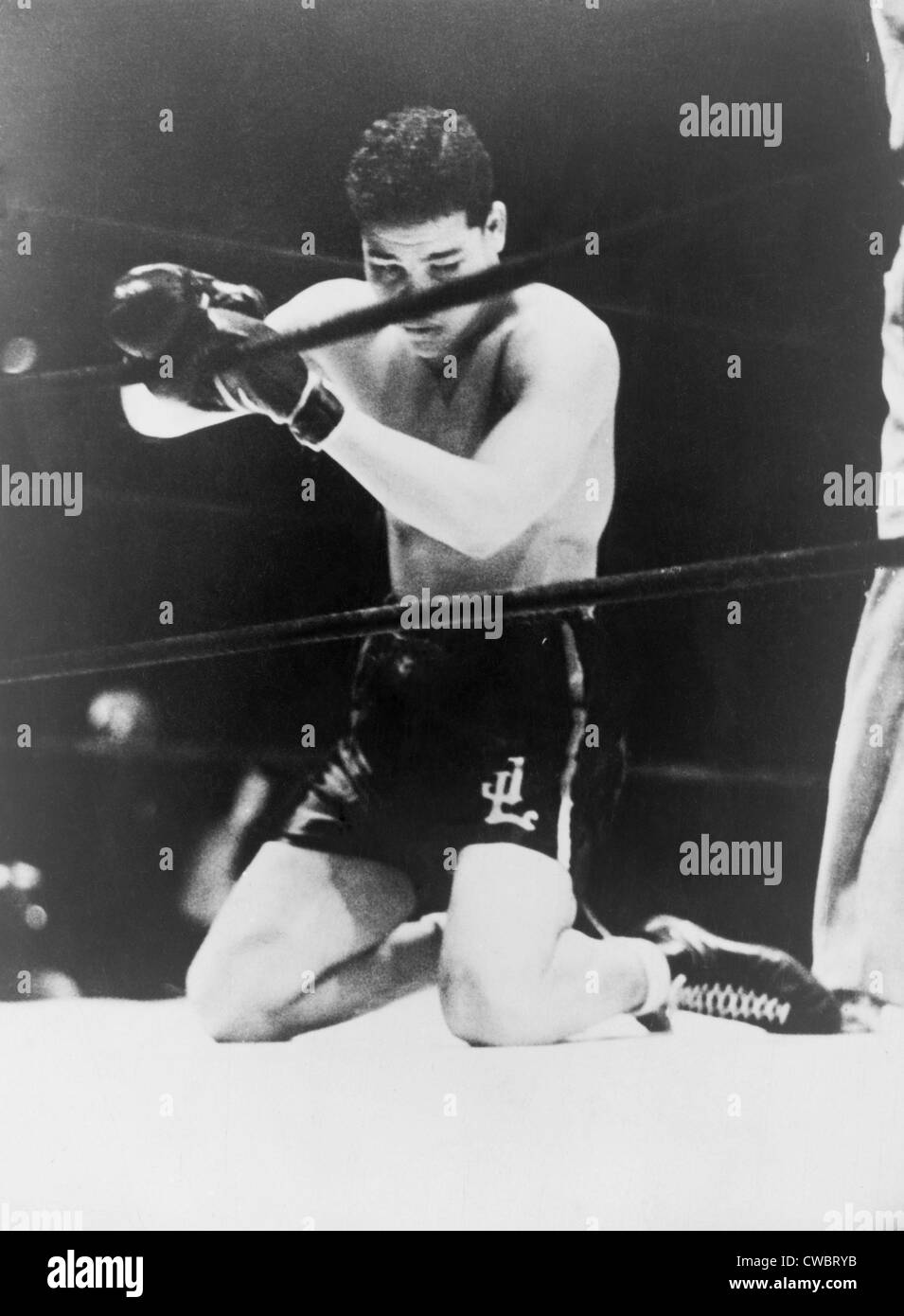 Detroit's Brown Bomber, heavyweight Joe Louis, on his knees for the ...
