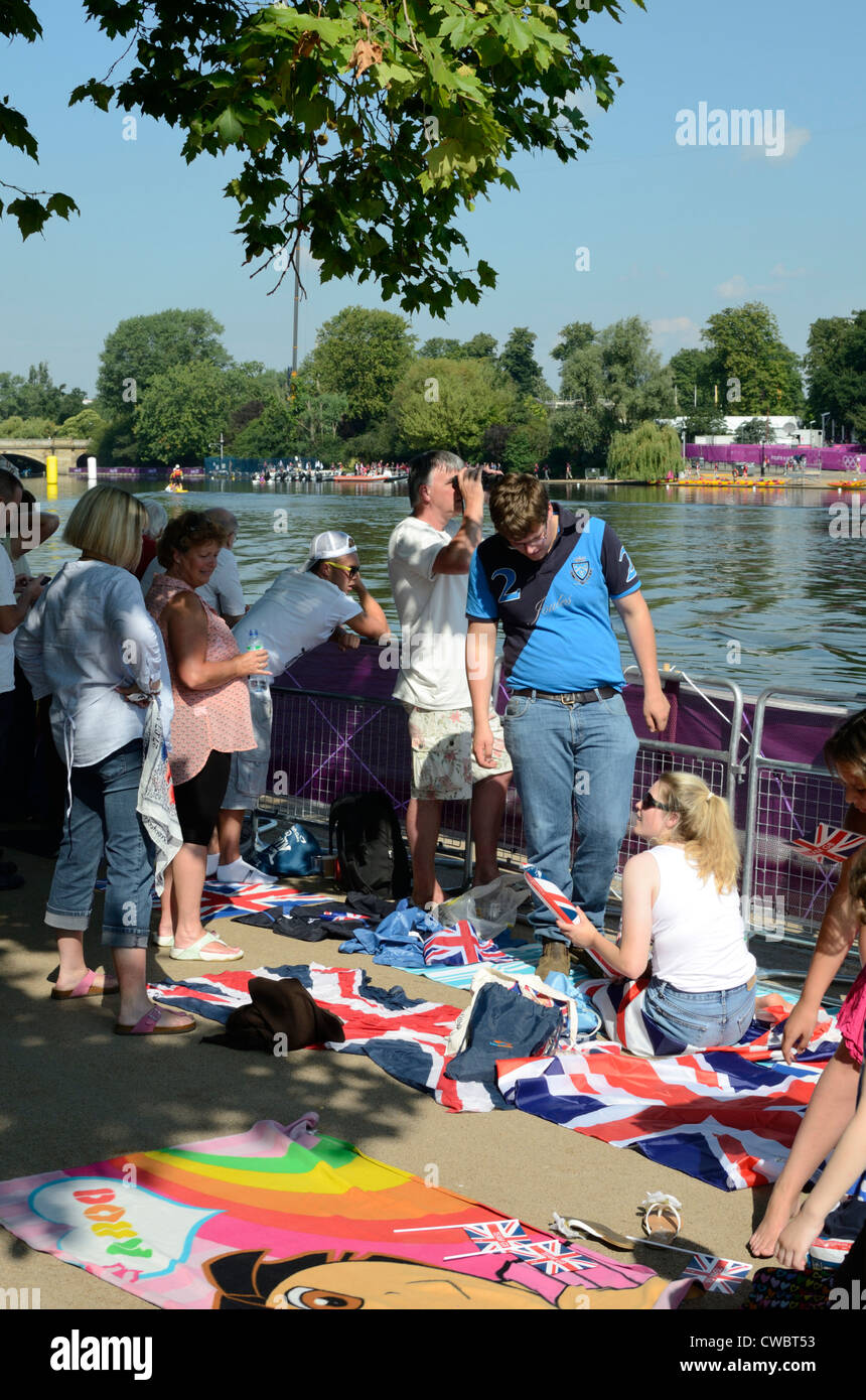 Spectators at London 2012 free Olympic event in Hyde Park Stock Photo ...