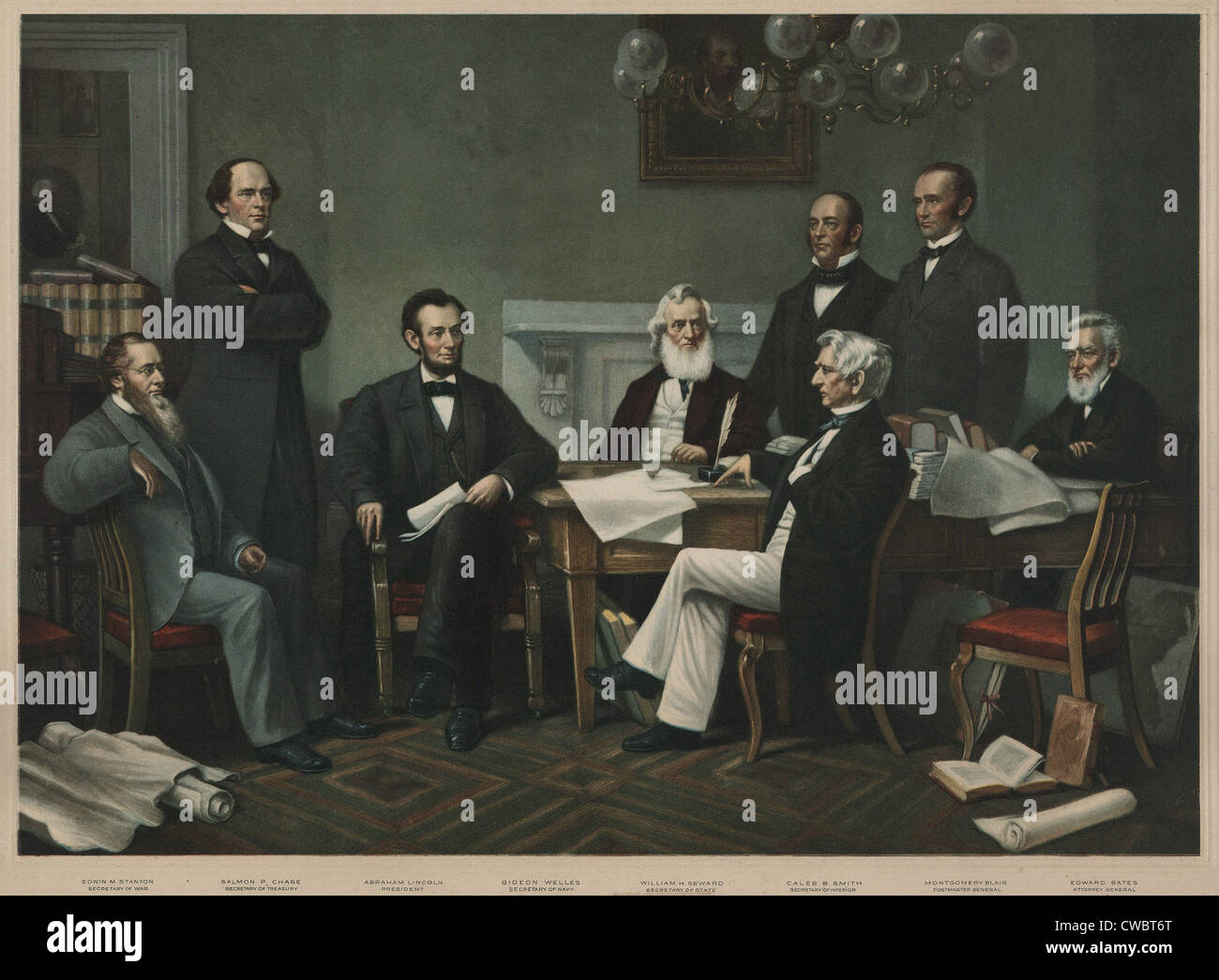 The first reading of the Emancipation Proclamation before the cabinet ...