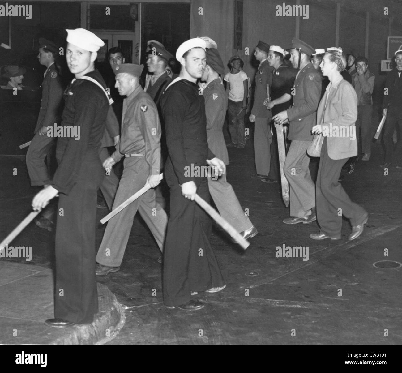 During 'Zoot Suit' riot, Los Angeles in 1943 Sailors and Marines ...