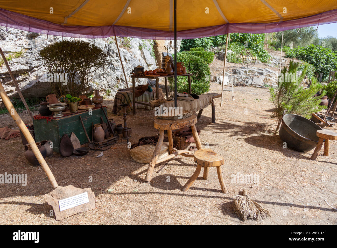 Tent of a typical activity of the Middle Ages in the Medieval Fair in ...