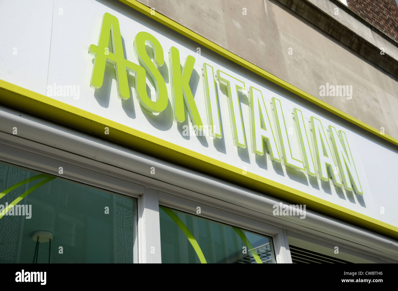 Ask italian restaurant sign hi-res stock photography and images - Alamy