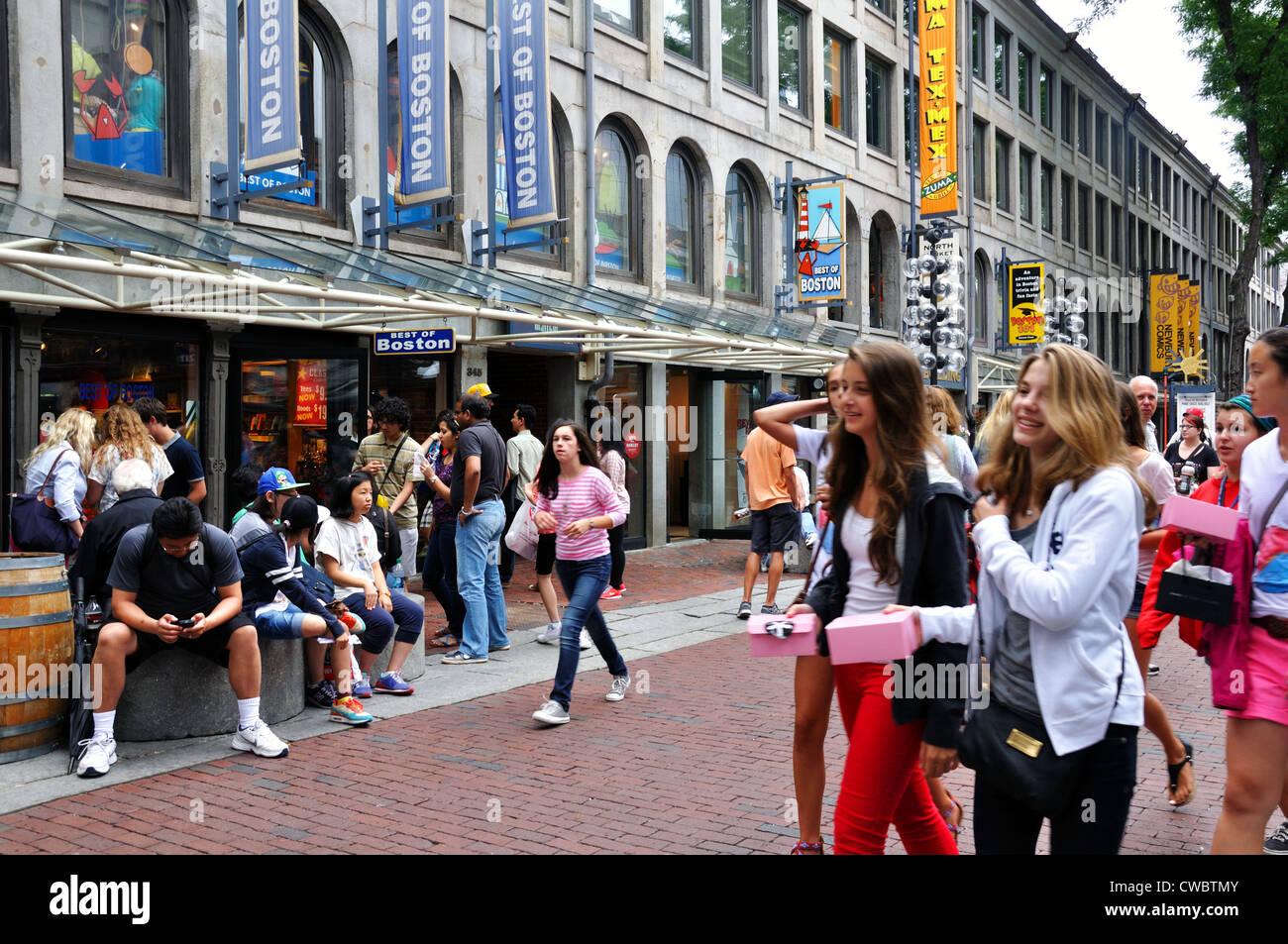 Usa street shops stores shopping downtown down town hi-res stock ...