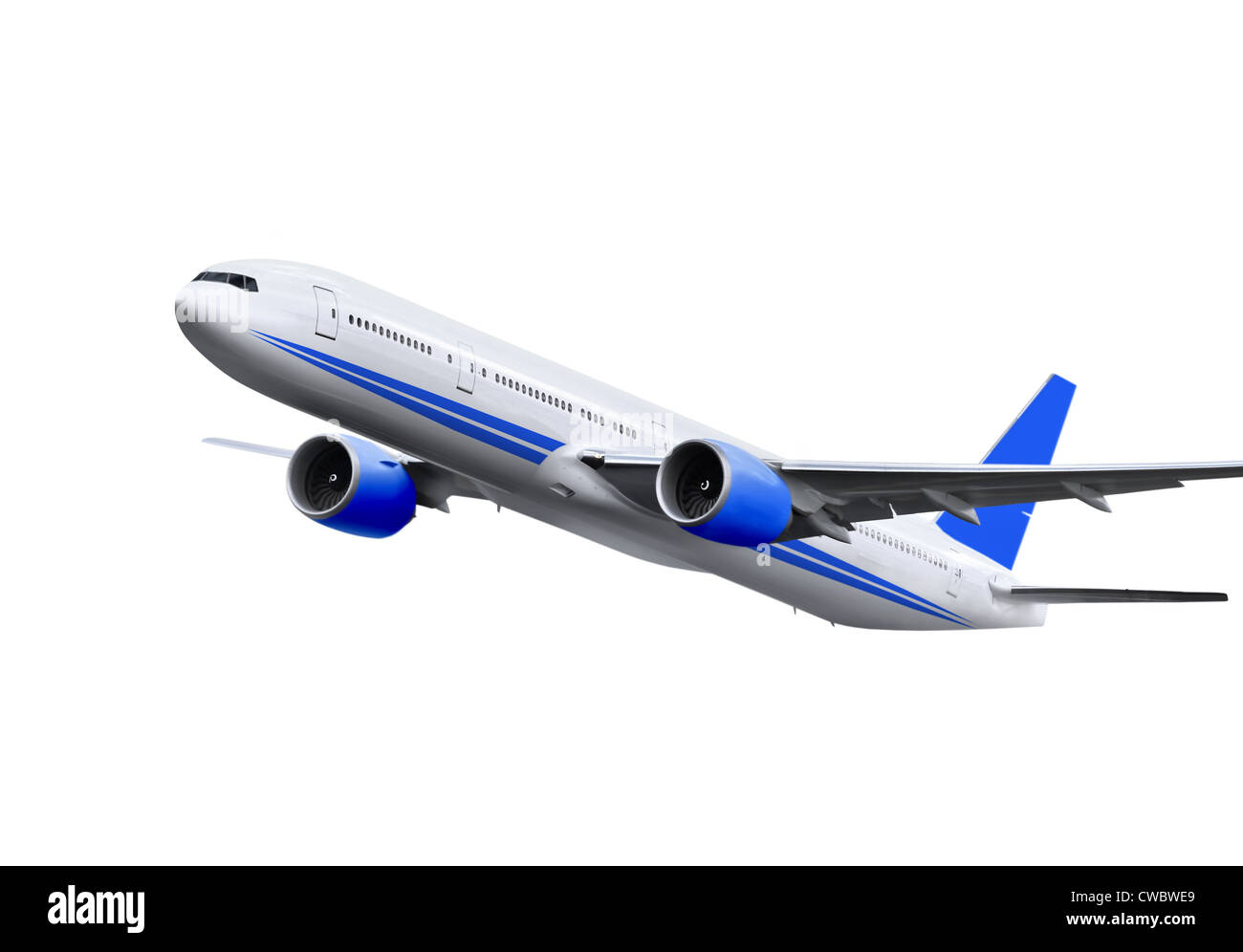 commercial airplane on white background Stock Photo - Alamy