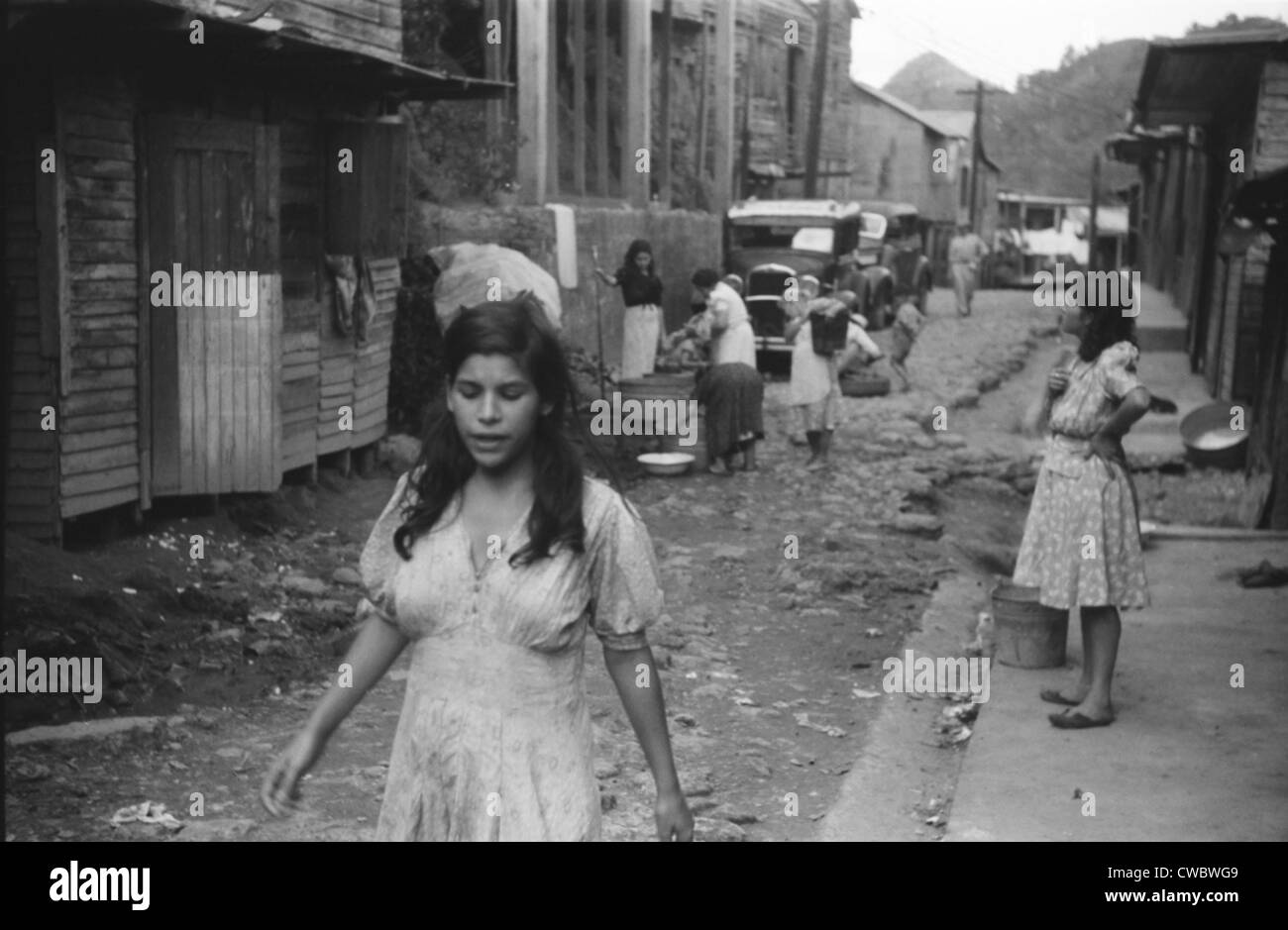 A street in the slum area of the hill town of Lares, in western Puerto ...