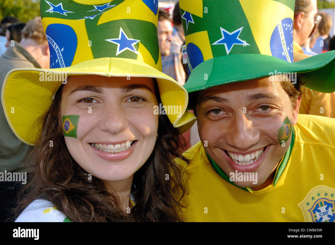 WM - Brazilian Soccer Fans Stock Photo - Alamy