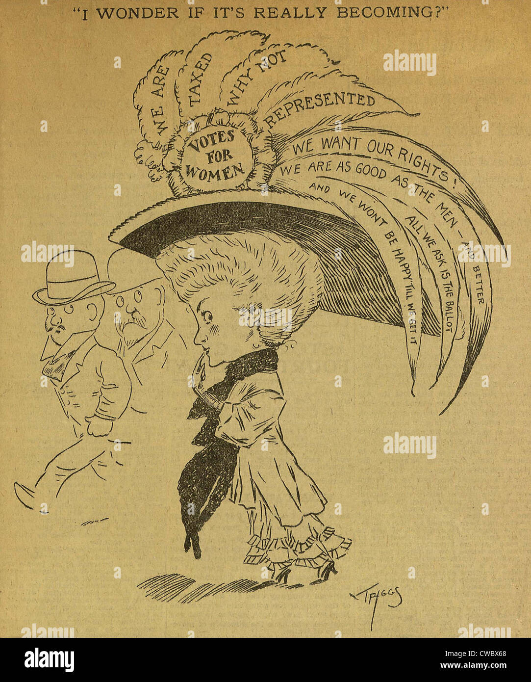 1891 American political cartoon captioned, 'I wonder if it's really ...