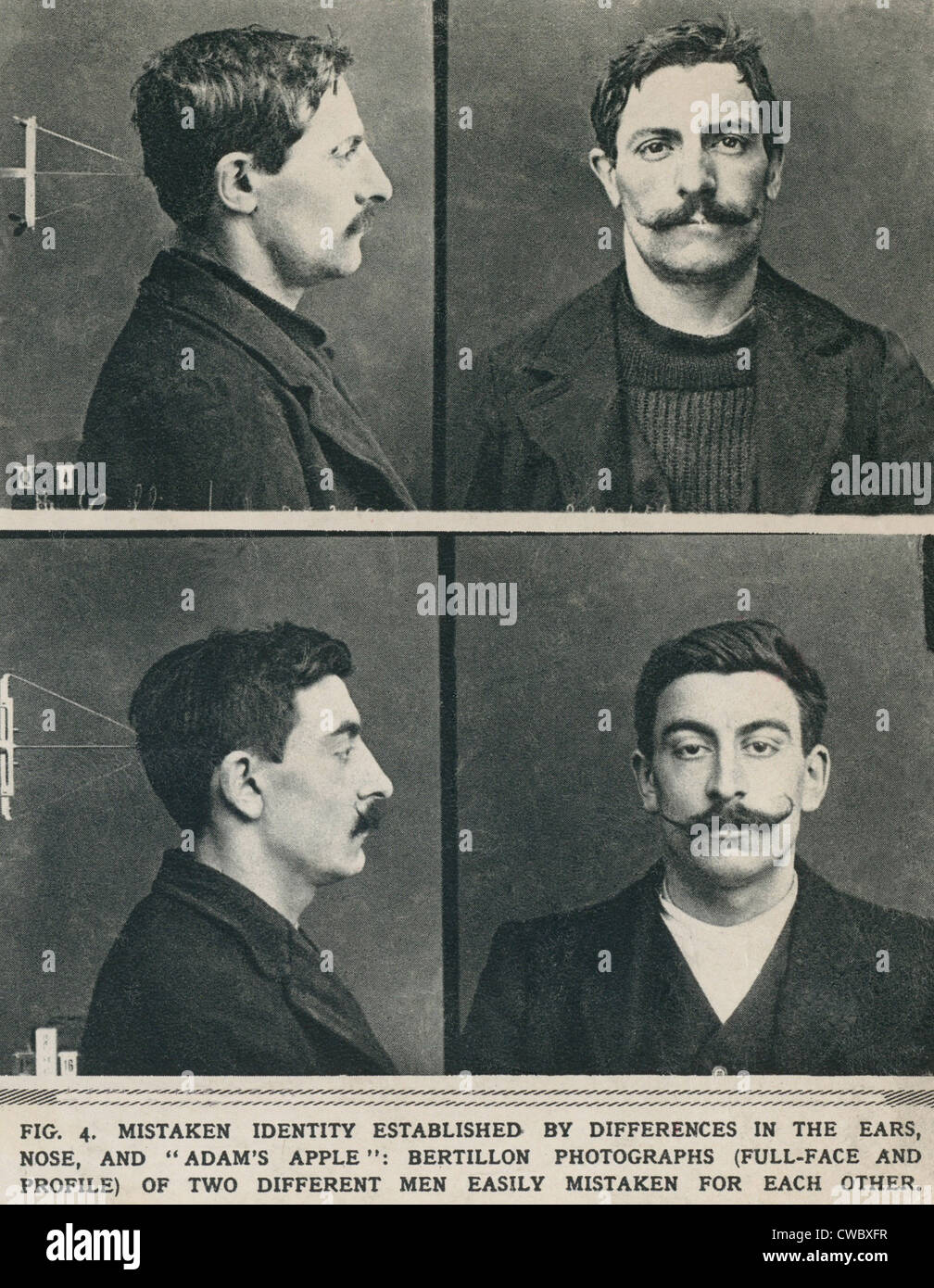 Bertillon system photographs taken of similar looking men established ...