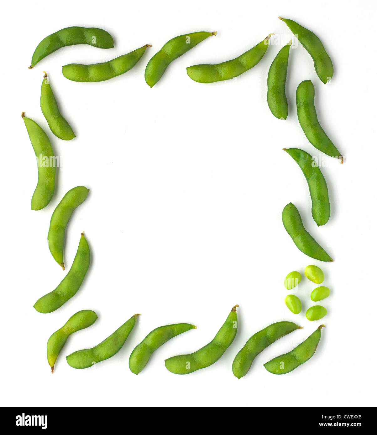 Runners beans shaped as a square Stock Photo - Alamy