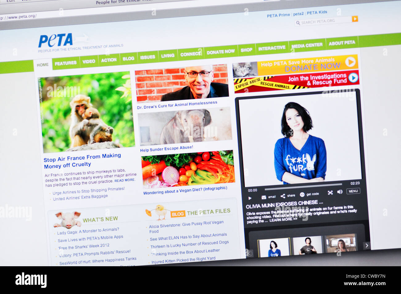 PETA website - People for the Ethical Treatment of Animals Stock Photo ...