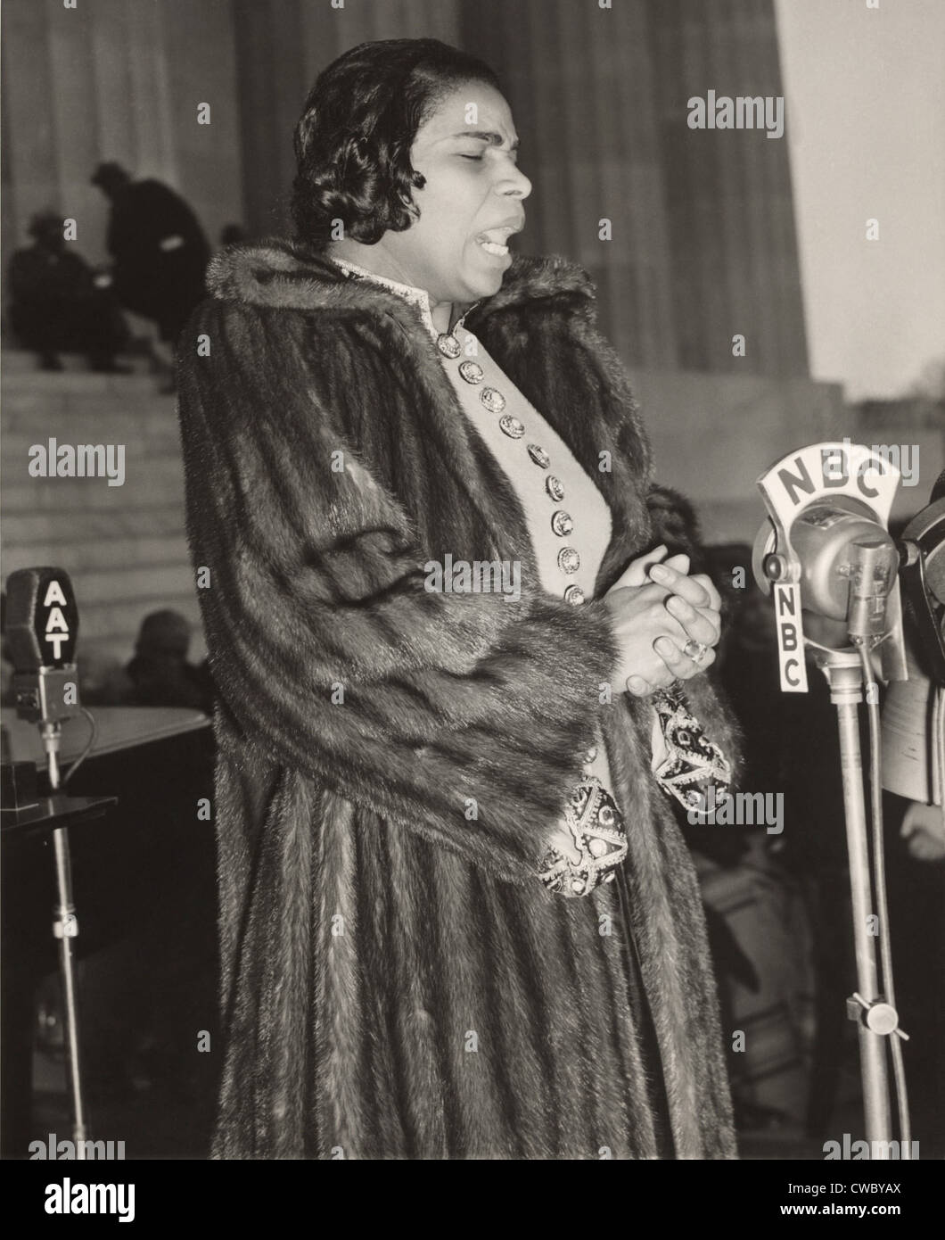 Marian Anderson 1897 1993 At A Nbc Microphone During Her Historic
