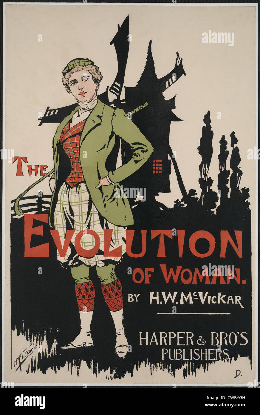 Poster advertising THE EVOLUTION OF WOMAN, a book of humorous ...