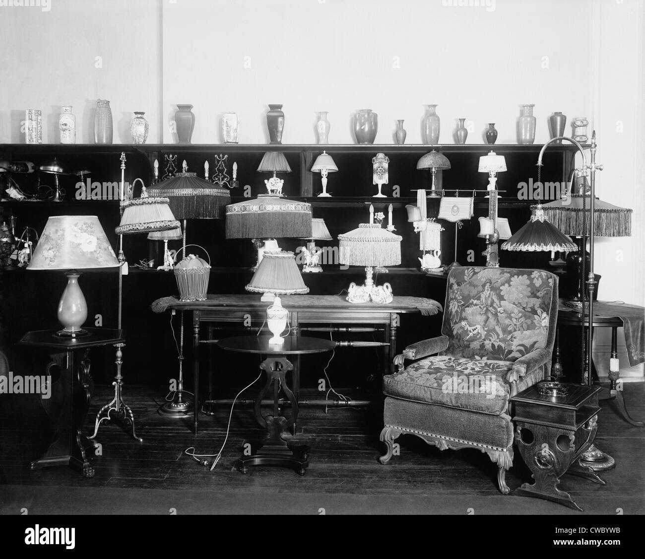 Electric lamps on display in a store in the Washington, D.C. area. Ca ...
