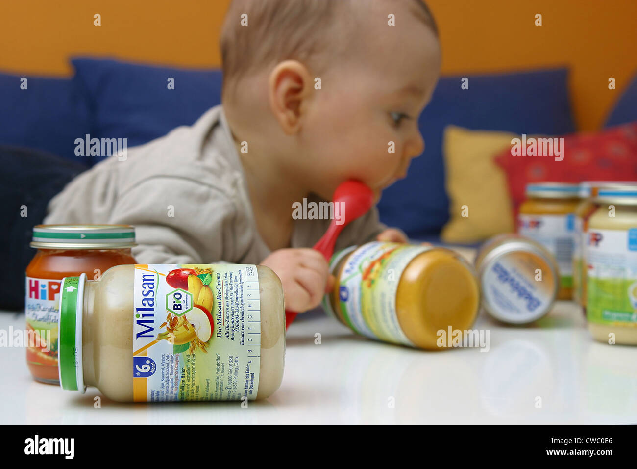 Baby baby food Stock Photo - Alamy
