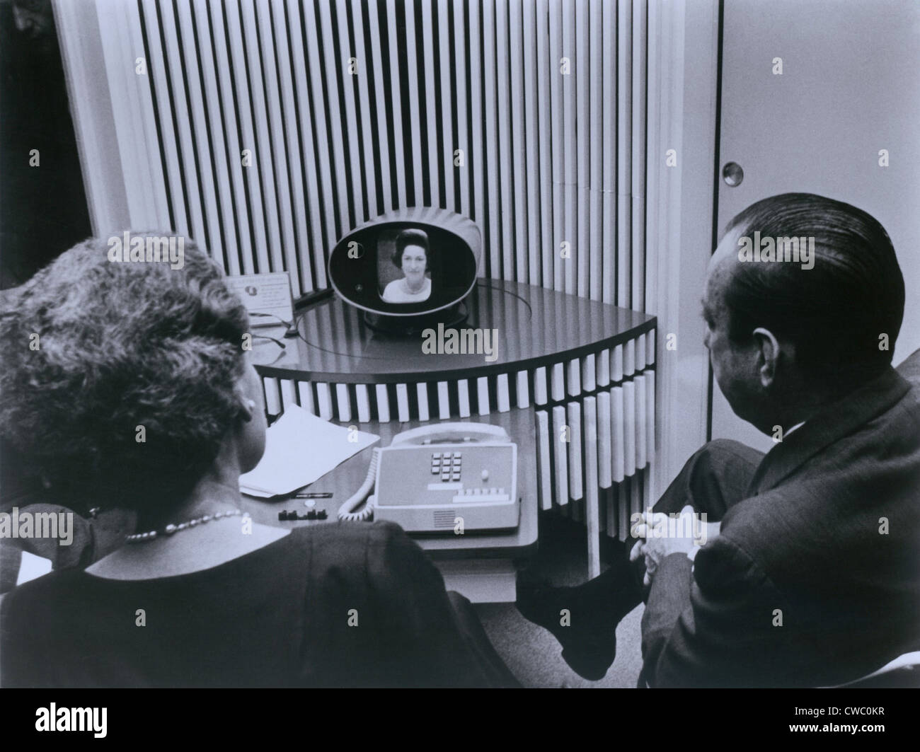ATT inauguration of the picture phone, showing First Lady, Lady Bird ...