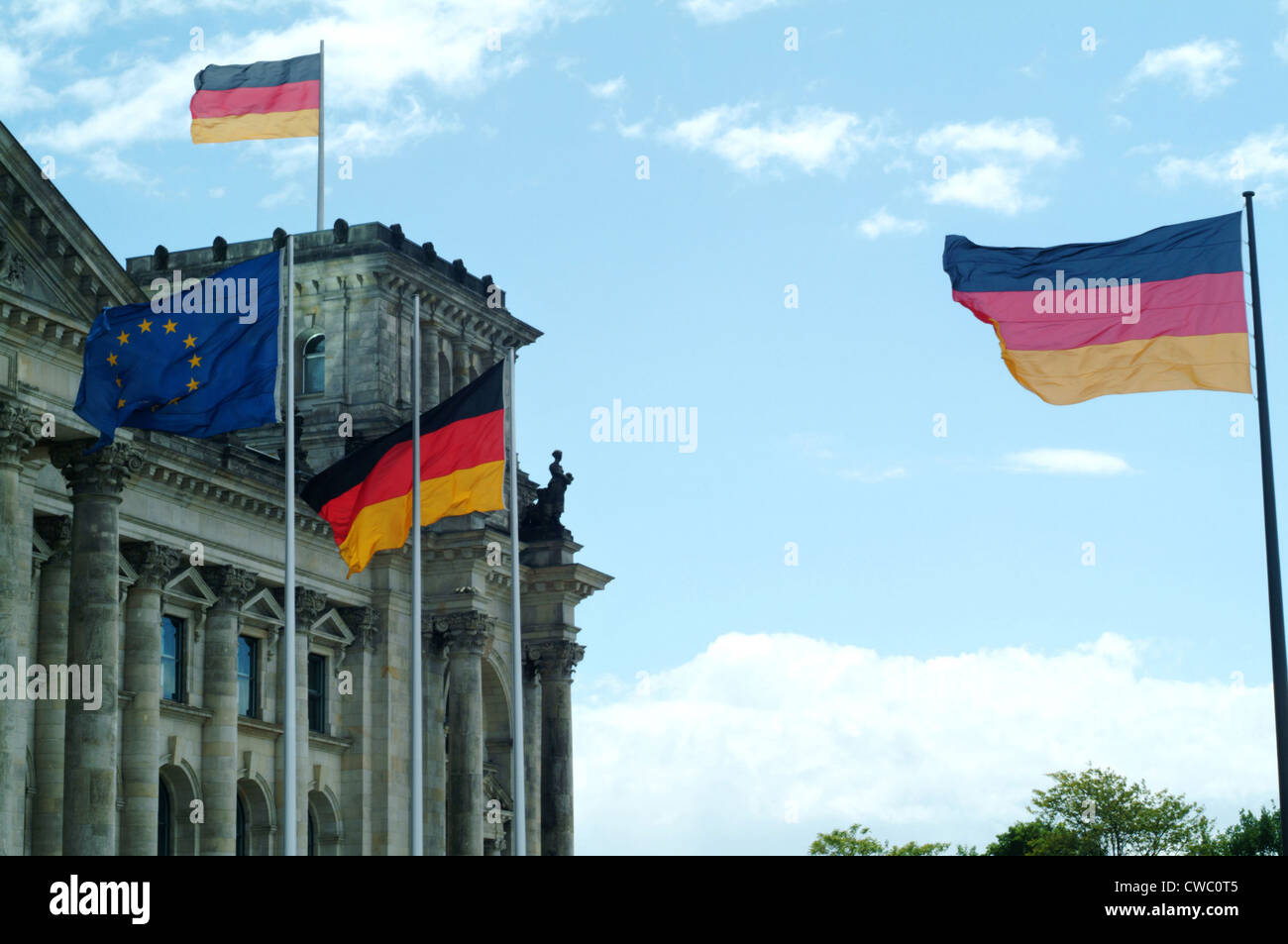 Berlin, flags in front of the Reichstag in Berlin Stock Photo - Alamy