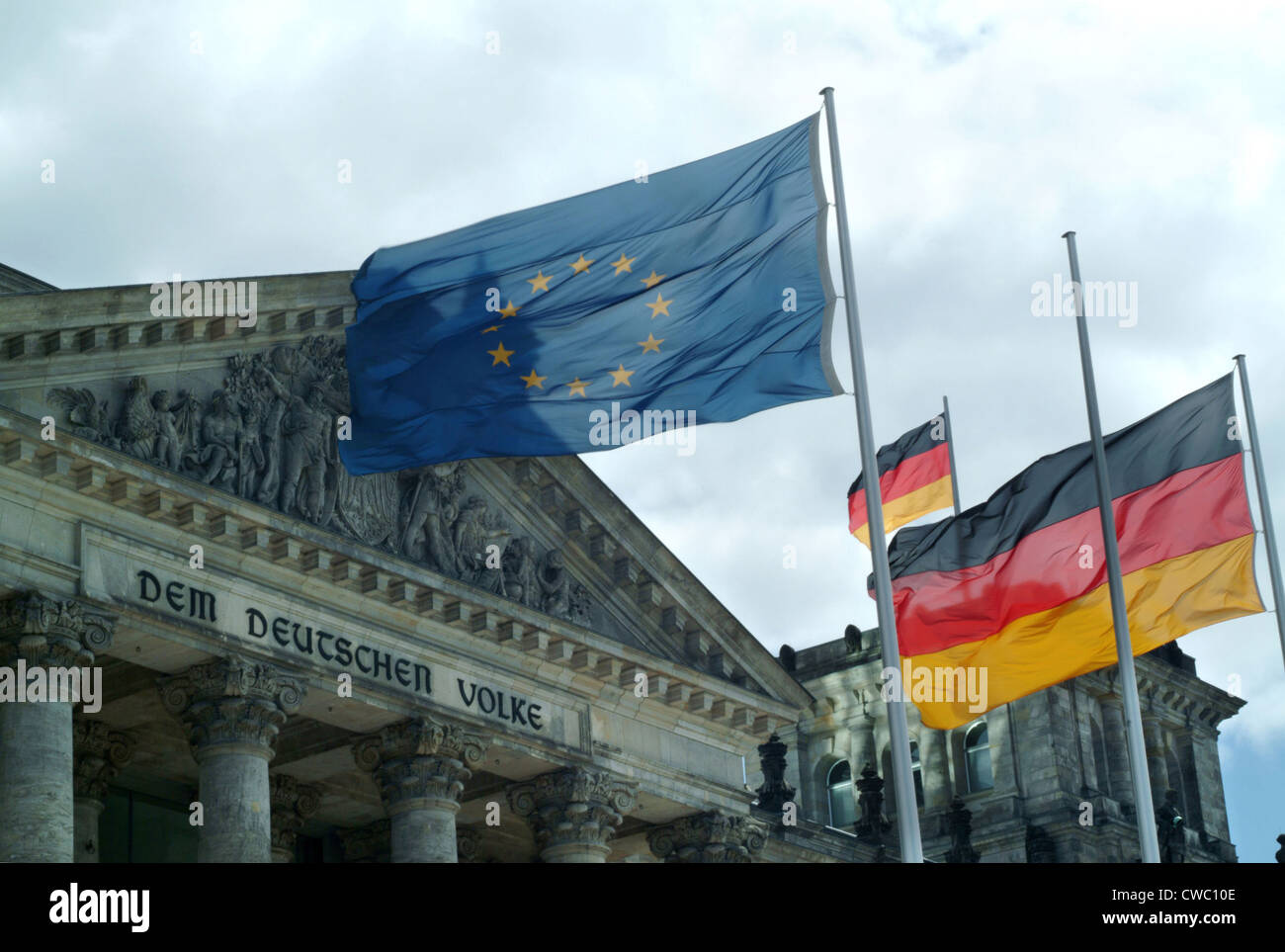 Berlin, flags in front of the Reichstag in Berlin Stock Photo - Alamy