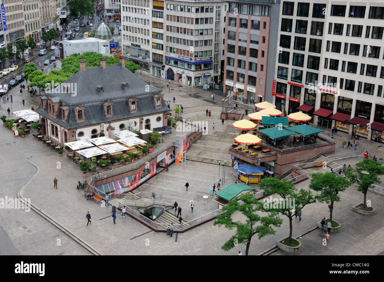 Looking down on the Hauptwache, Frankfurt, Germany Stock Photo - Alamy