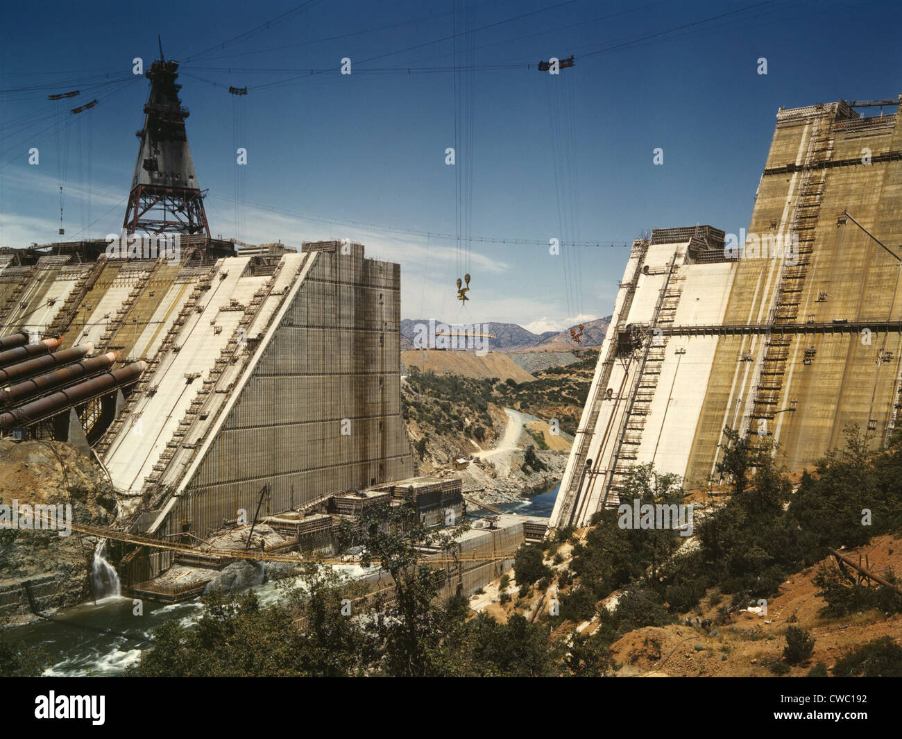 The Shasta dam under construction. It was, a New Deal project to ...